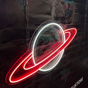 Planet Saturn Neon Sign Kids Space Bedroom Wall Decor. - Etsy