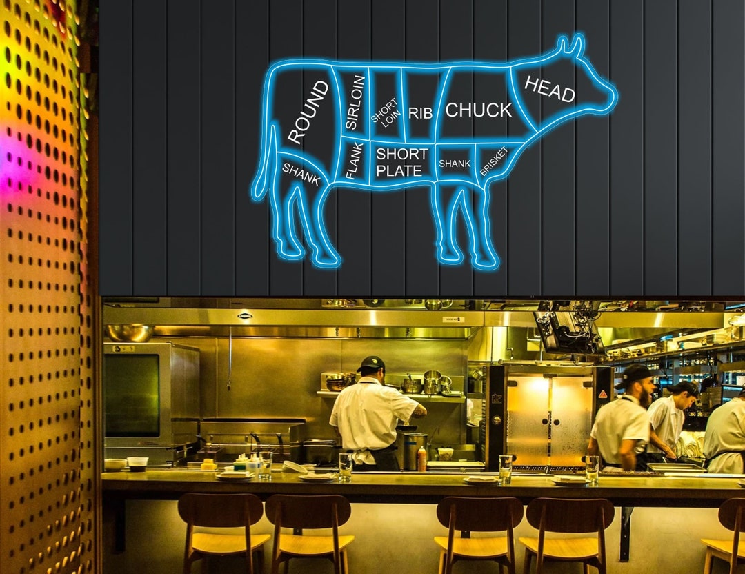 Cuts of Beef BBQ Neon Sign for Restaurant or Butcher Shop - Etsy