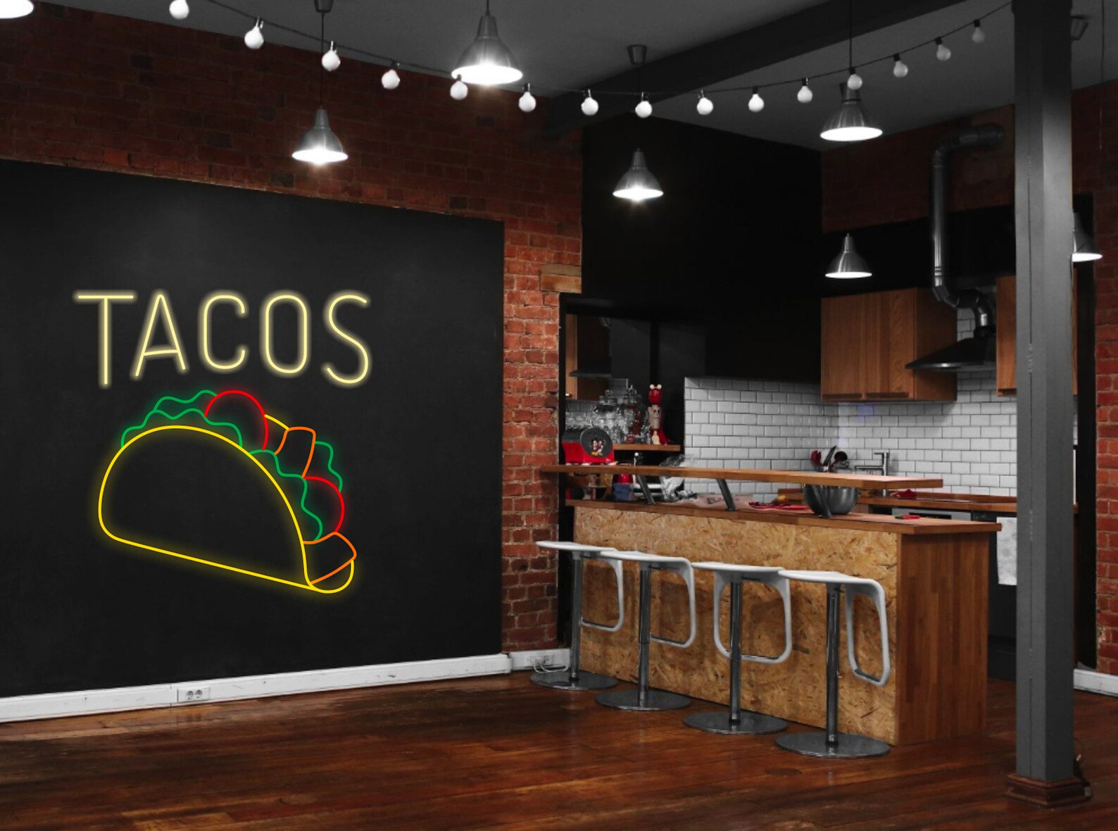 Taco Neon LED Sign is a Bright Decor for Mexican Cuisine. - Etsy