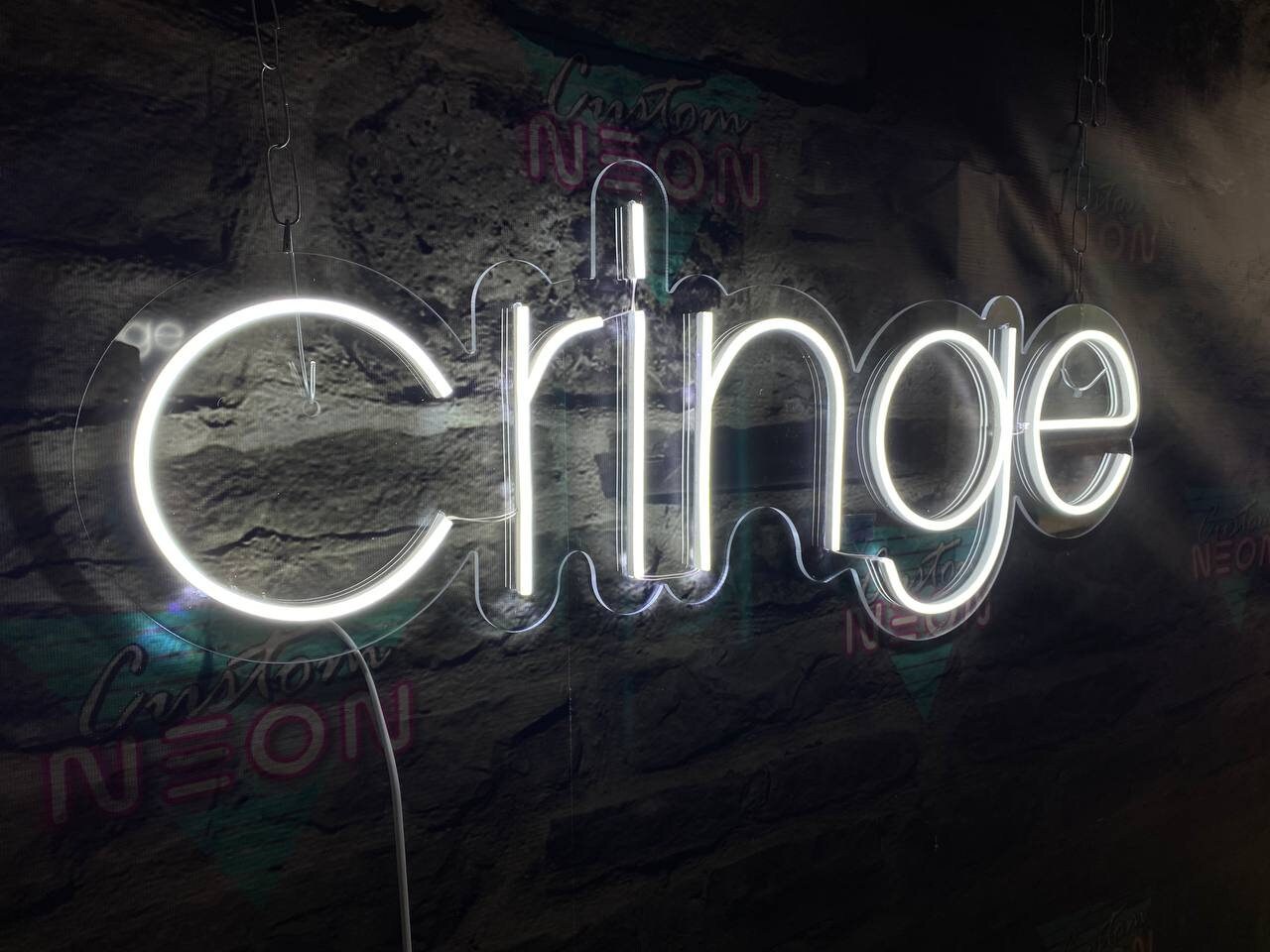 Cringe neon sign Teen girl room decor Teen boy gift Neon | Etsy