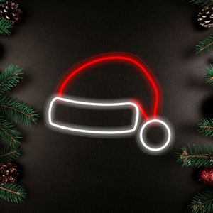 Santa Hat Neon Sign for Decoration, Christmas Neon Sign, Christmas ...