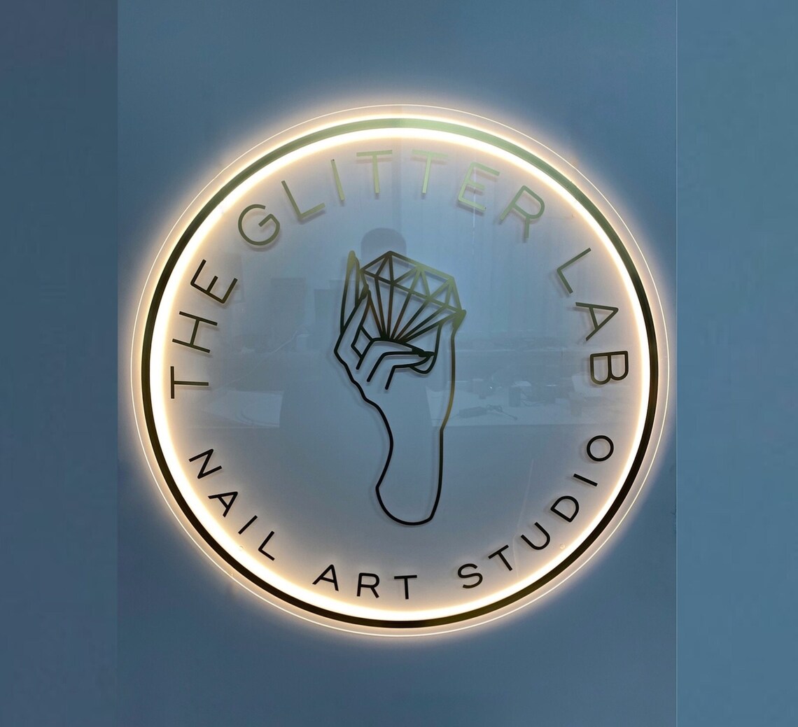 Gold Logo Sign Custom Acrylic Sign Acrylic Salon Sign - Etsy