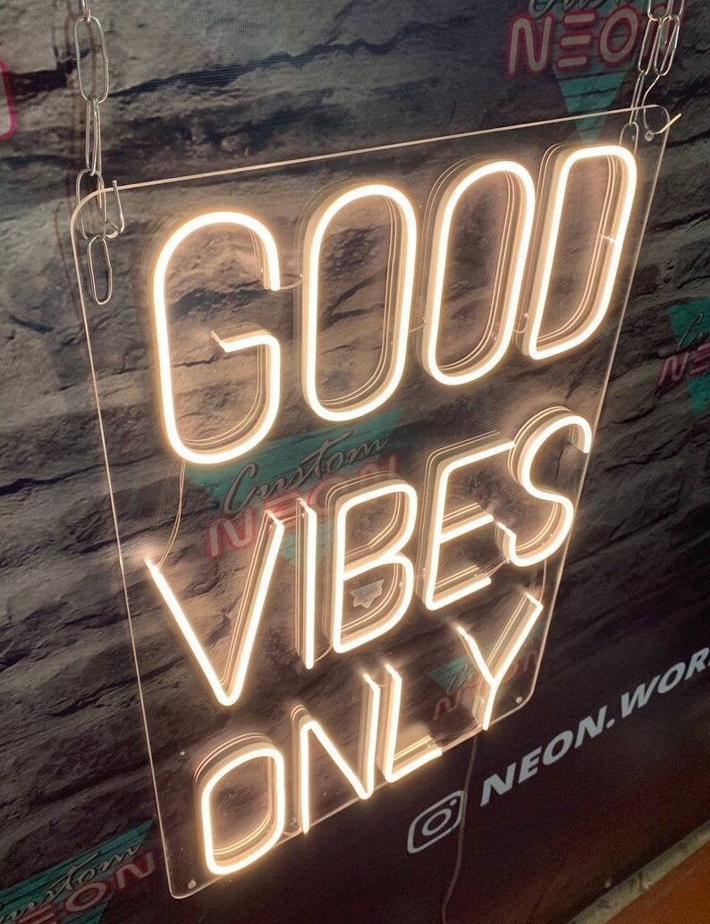 Good Vibes Only a Neon Sign for a Bedroom Bar Beauty Salon - Etsy
