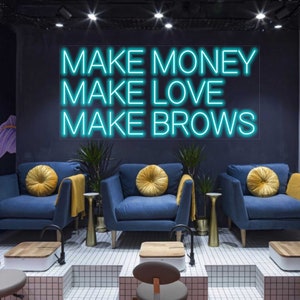 Brows Beauty Salon Neon Sign, Custom Business Signs, Beauty Salon Room ...