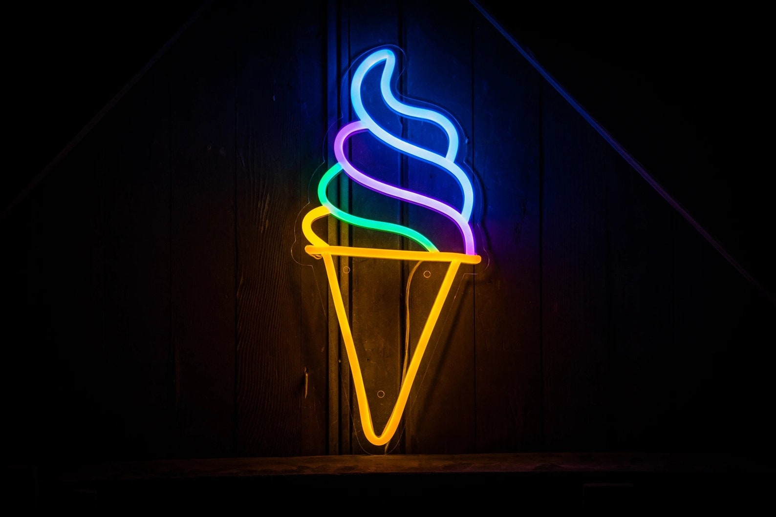 Ice Cream Neon Sign Ice Cream Decor Ice Cream Cone Art - Etsy