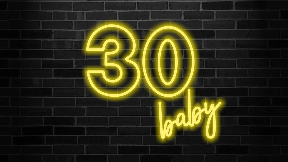 30th Birthday Neon Sign. Festive Decor for a Party. LED Signboard for ...