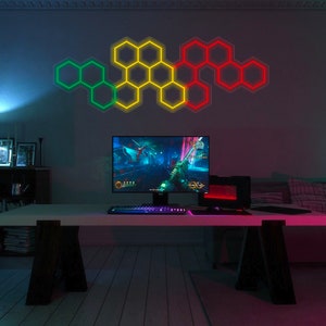 Honeycomb Neon LED Panel Hexagonal. Gaming, Stock Exchange Office. - Etsy