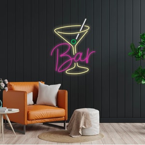 Bar Cocktails LED Neon Sign for Bartender in Restaurant or Home Bar. - Etsy