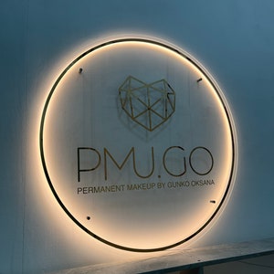 Gold Custom Acrylic Sign - Personalized Logo Display for Business - Etsy