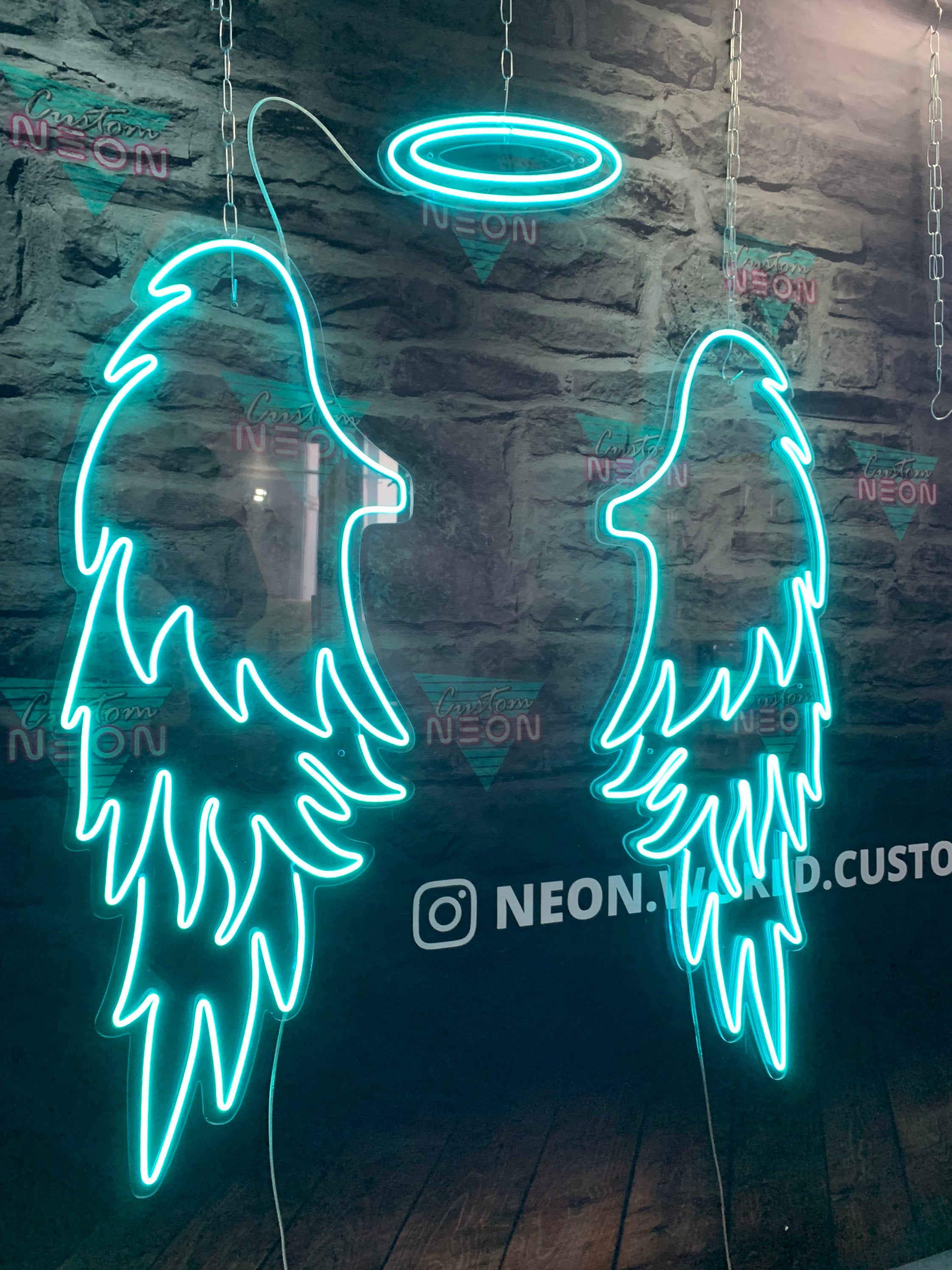 Аngel wings and halo neon sign custom Nimbus neon Wedding | Etsy