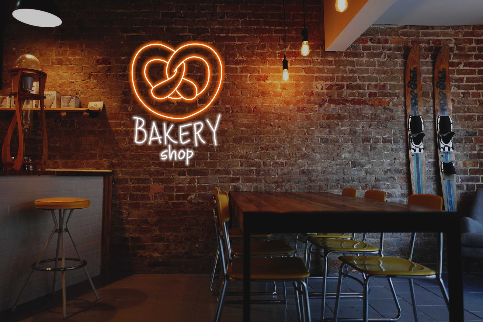Bakery Shop Neon Sign Pretzel Led Neon Sign Coffee Bar - Etsy