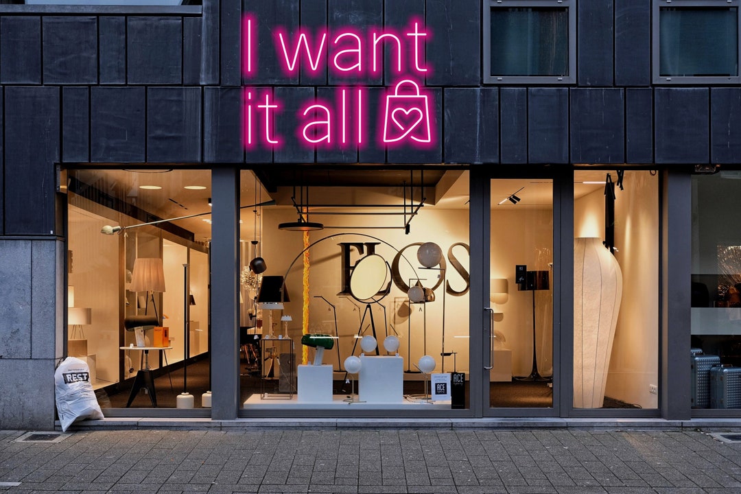Neon I Want It All Sign for Store and Shop. Illumination Signboard - Etsy