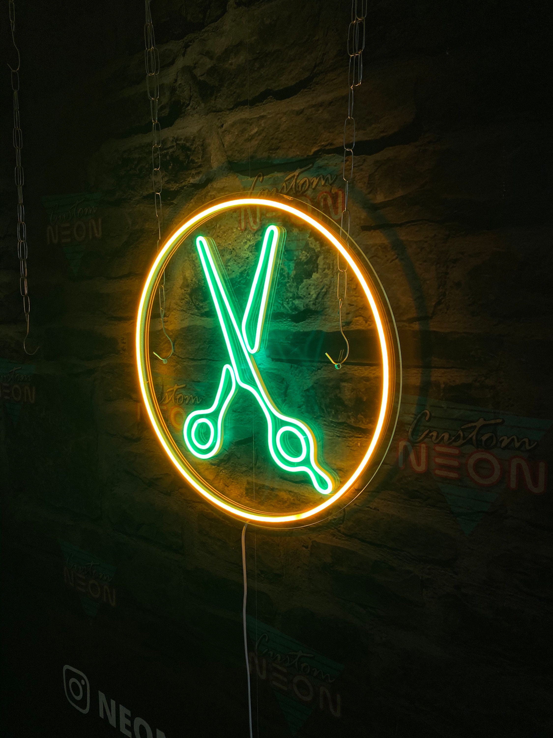Barber Shop Scissors Neon Sign for Hair and Beauty Salon - Etsy