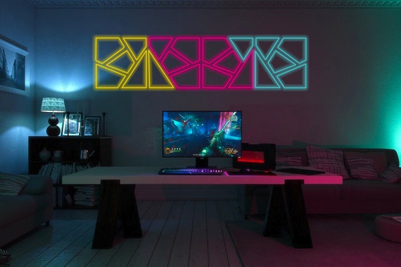 LED Panel Neon Rectangular Abstraction. Gaming Stock Exchange - Etsy