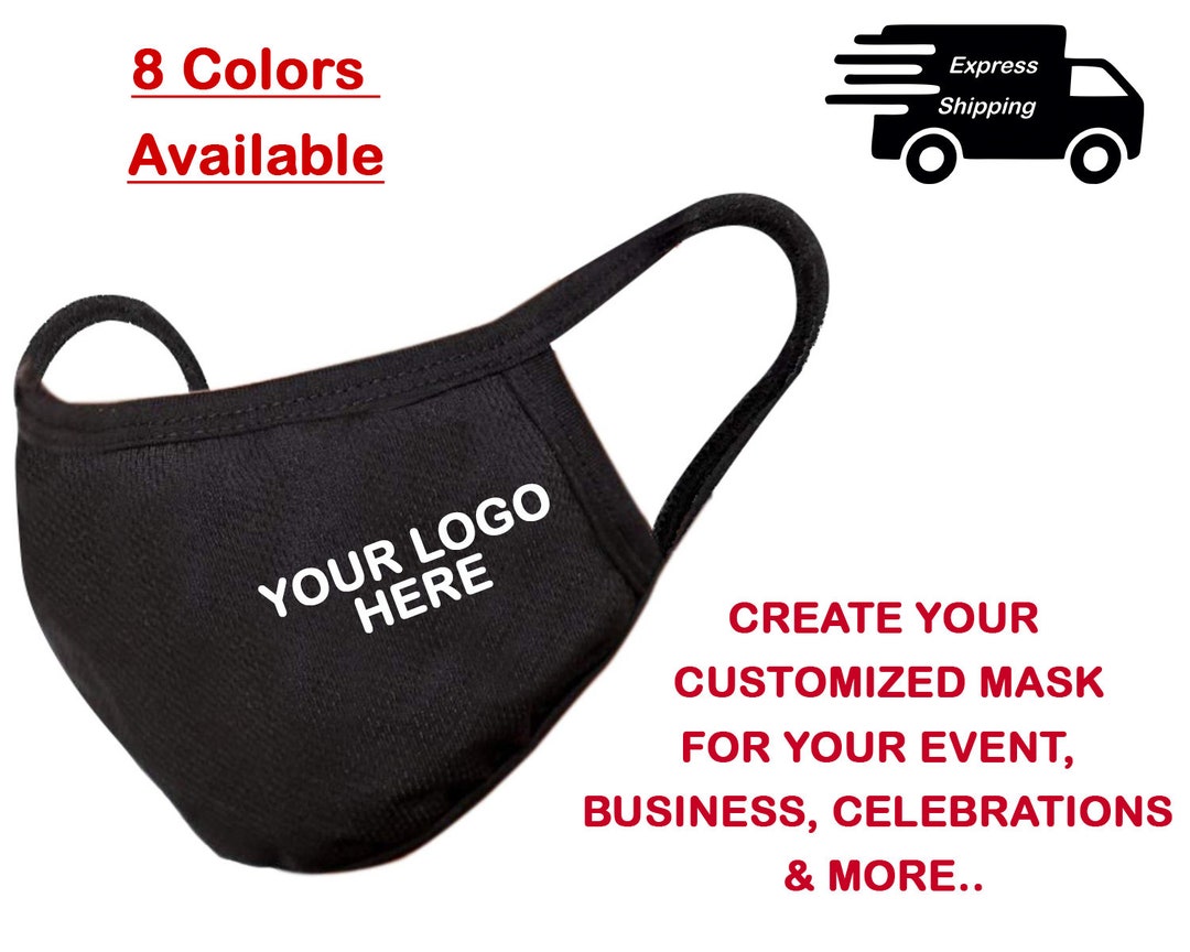 Company Logo Masks Reusable and Washable Mask Logo on Mask - Etsy