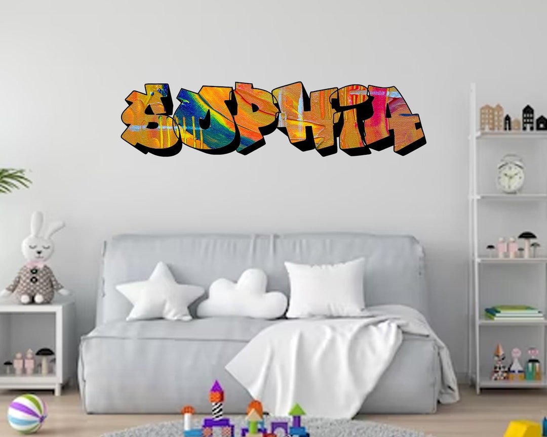 Custom Graffiti Wall Decals Name, Personalized Kids Rooms Decor, Hip ...