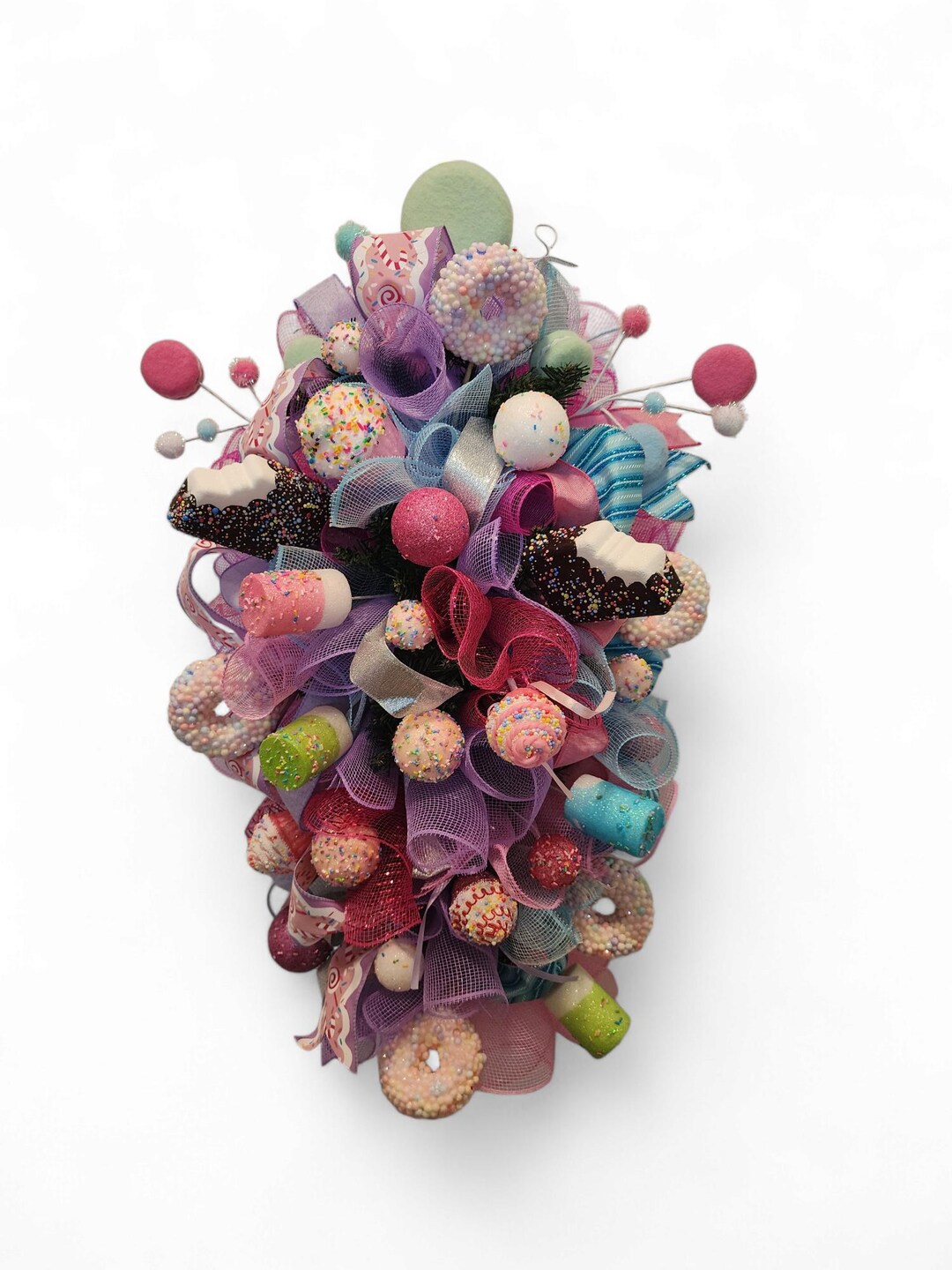 Handmade Candy-themed Teardrop Swag | Colorful Deco Mesh Candy Decor ...