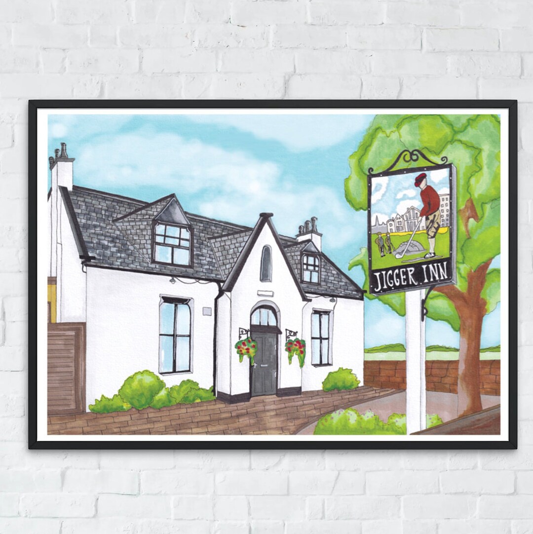 The Jigger Inn, St Andrews | A4 Fine Art Print | Golf Art | St Andrews ...