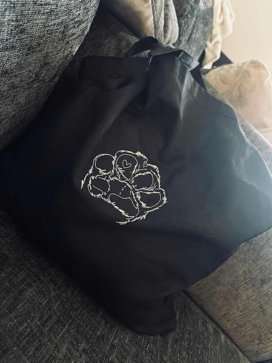 Dog Paw Print Bag Canvas Tote Bag Cotton Animal Pet Lover - Etsy