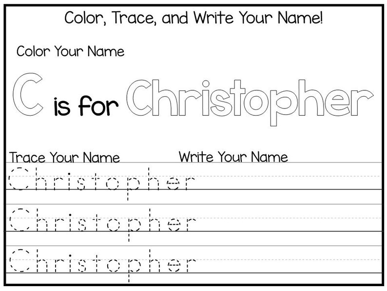 20 Printable CHRISTOPHER Name Tracing Worksheets and | Etsy