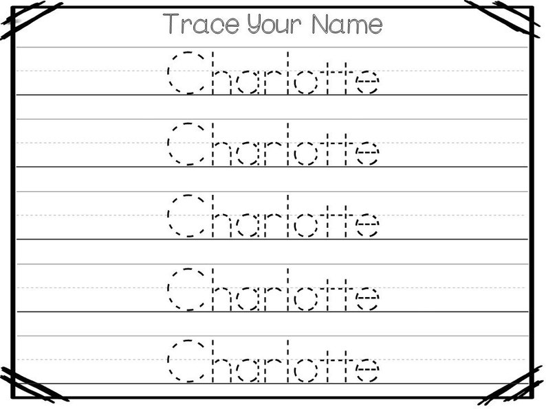 20 Printable CHARLOTTE Name Tracing Worksheets and Activities. | Etsy