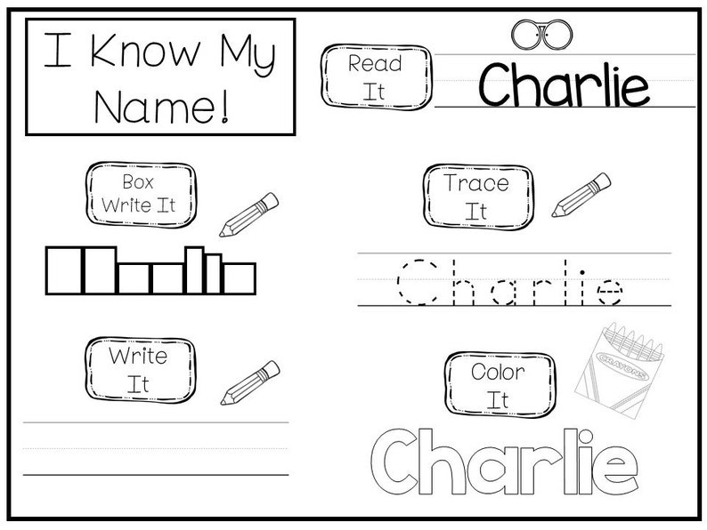 20 Printable CHARLIE Name Tracing Worksheets and Activities. | Etsy