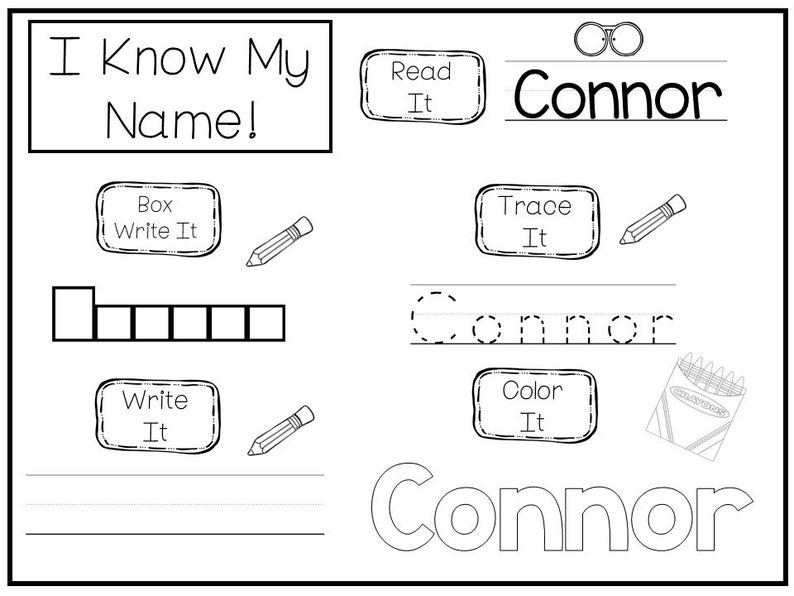 20 Printable CONNOR Name Tracing Worksheets and Activities. No | Etsy