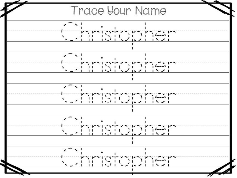 20 Printable CHRISTOPHER Name Tracing Worksheets and | Etsy