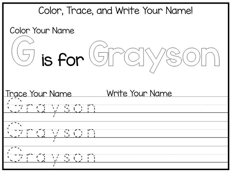 20 Printable GRAYSON Name Tracing Worksheets and Activities. | Etsy