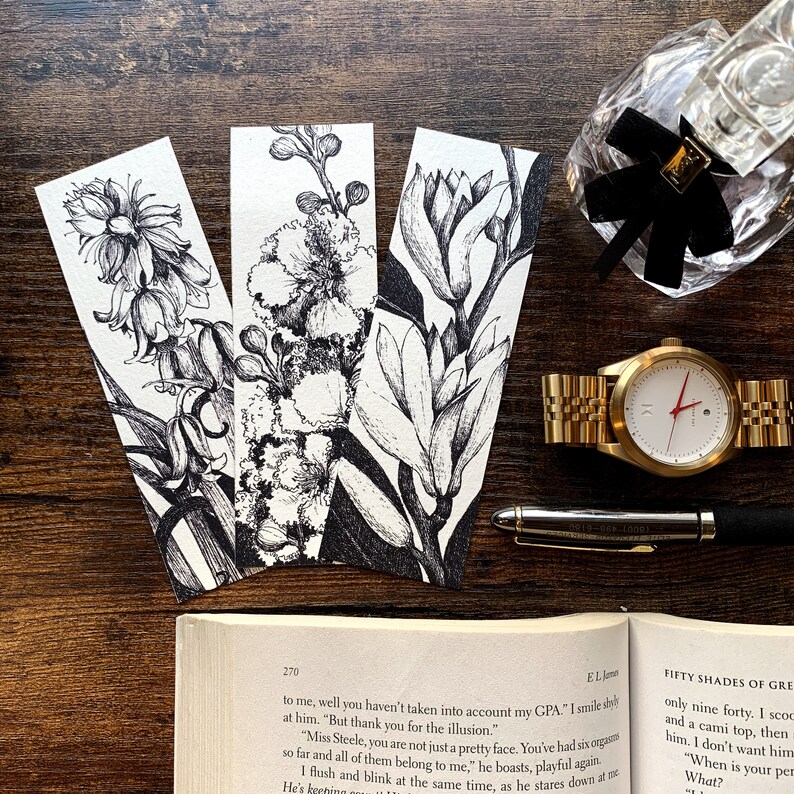 Set 3 Bookmark Prints of My Original Pen Drawing | Etsy