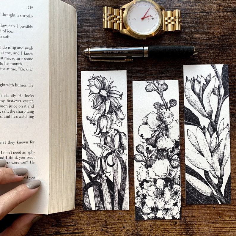 Set 3 Bookmark Prints of My Original Pen Drawing | Etsy