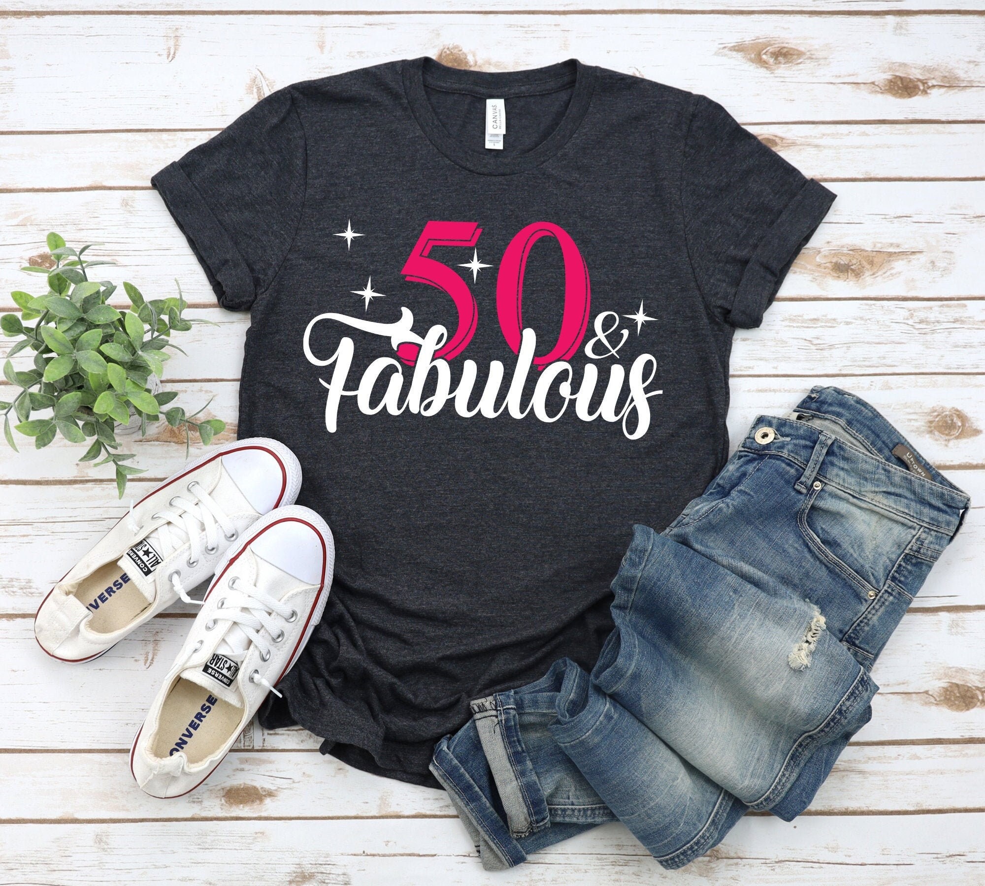 50 And Fabulous T Shirt 50 And Fabulous Shirt 50th Birthday Etsy Uk