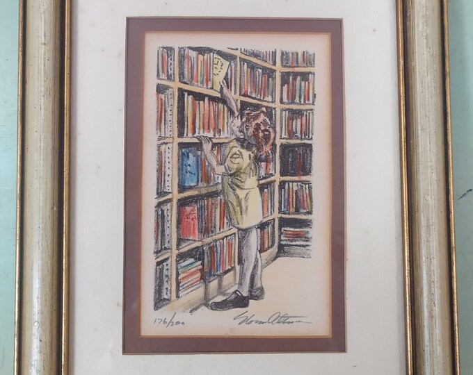 Eloise Atkinson Art Etching Girl at the Library 176/200 - Etsy