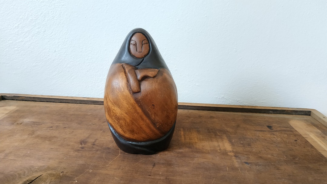 Native Indian Art Vintage Peruvian Wood Sculpture Nurturing Mother - Etsy