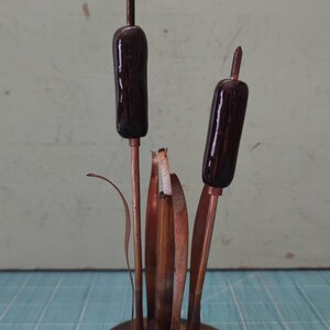 Copper Cattail Oil Lamp Sculpture Midcentury Metal Art Sculpture - Etsy