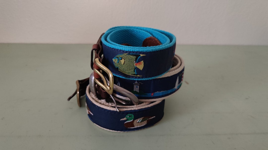 Vintage Nautical Belts New England Sailing, Tropical Fish and the Maine ...