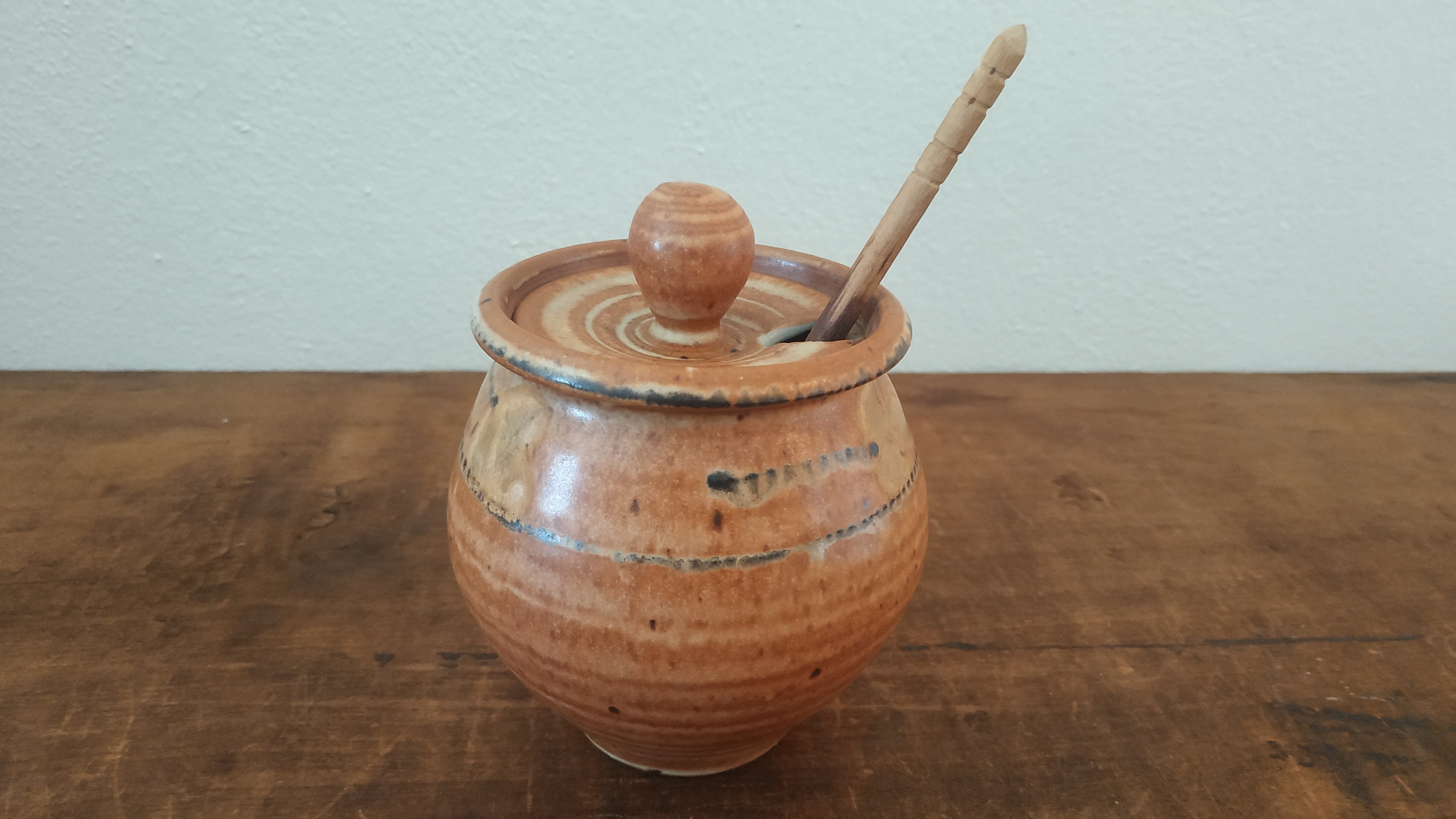 Barking Spider Pottery Studio Art Pottery Ceramic Clay Honey Pot With ...