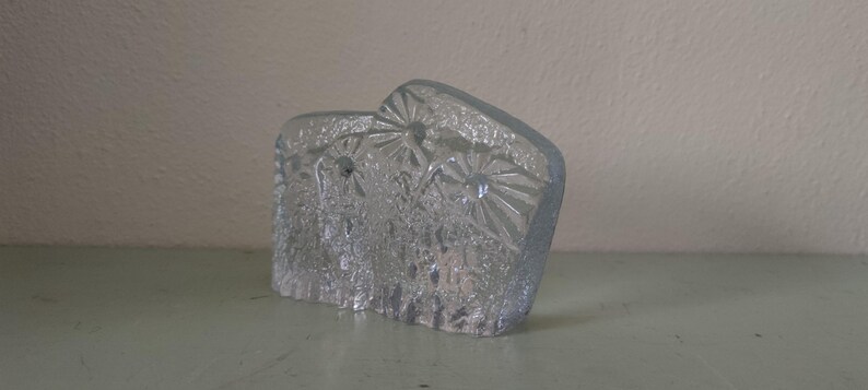 Don Shepard DAS Designs Ice Floe Glass Owls Paperweight Blenko Glass ...