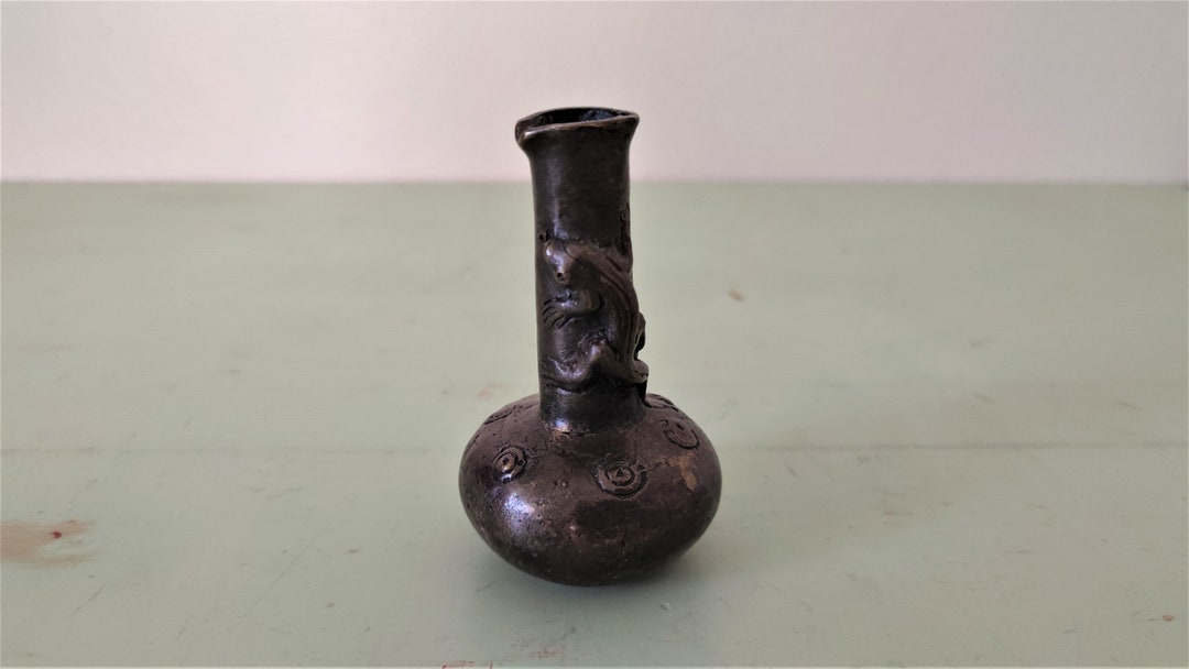 Antique Asian Bronze Water Dropper Suiteki Vase the Lizard - Etsy