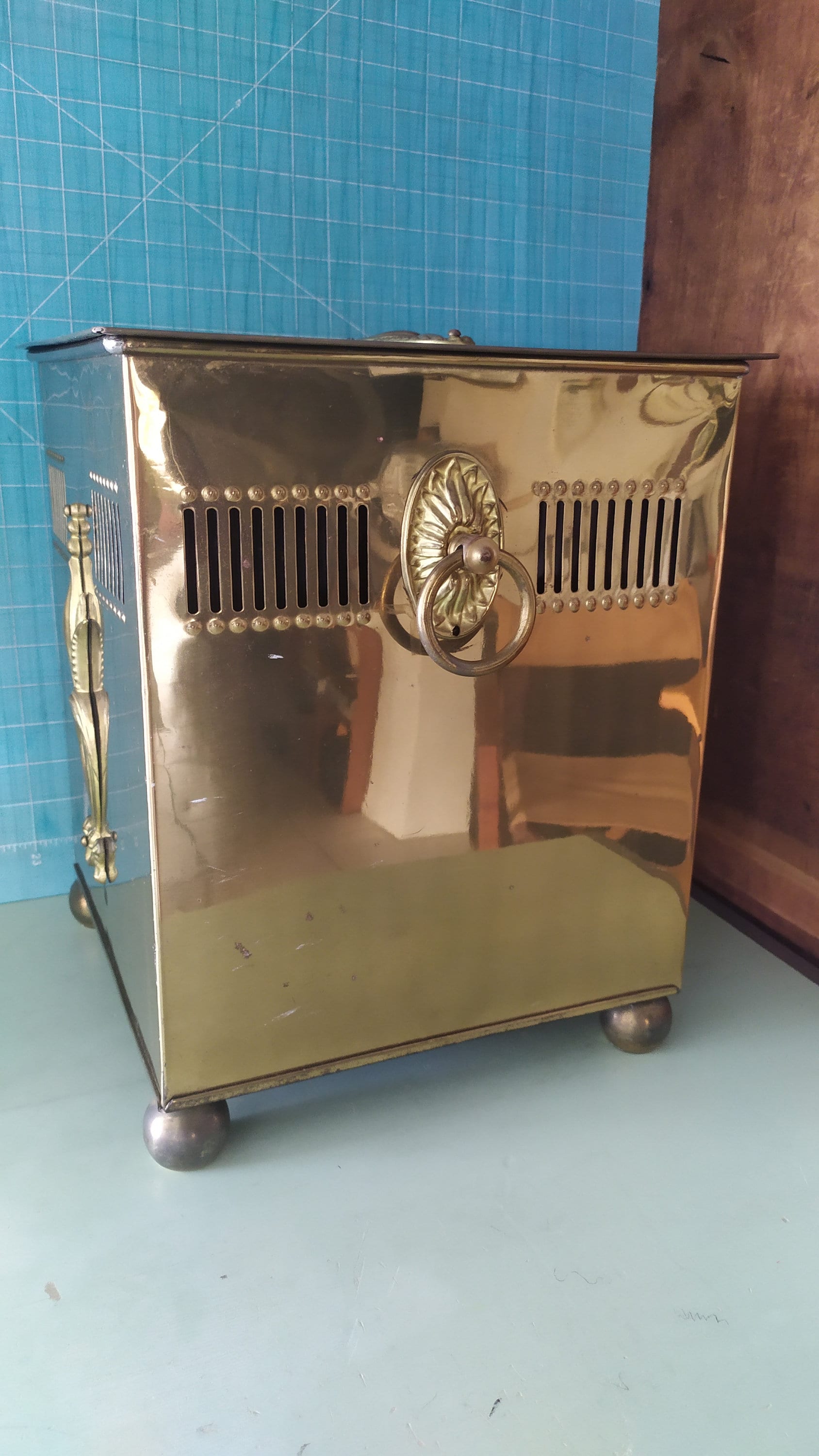 Antique Brass Coal Scuttle Box - Etsy