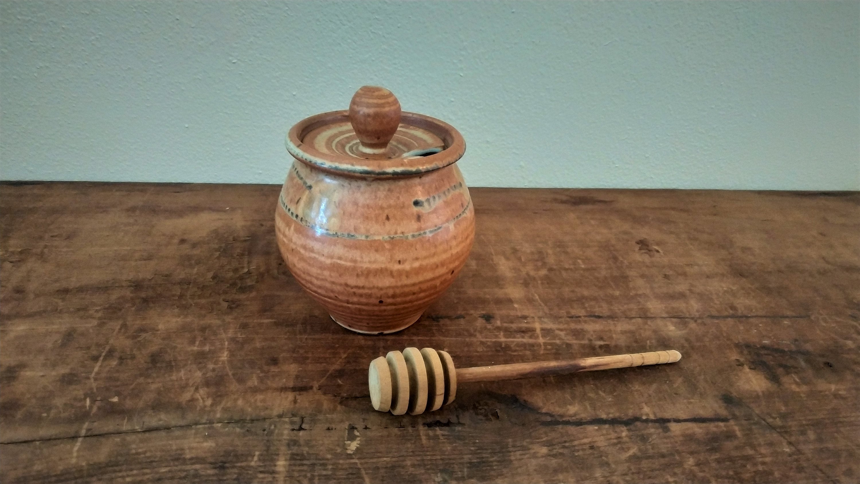 Barking Spider Pottery Studio Art Pottery Ceramic Clay Honey Pot With ...