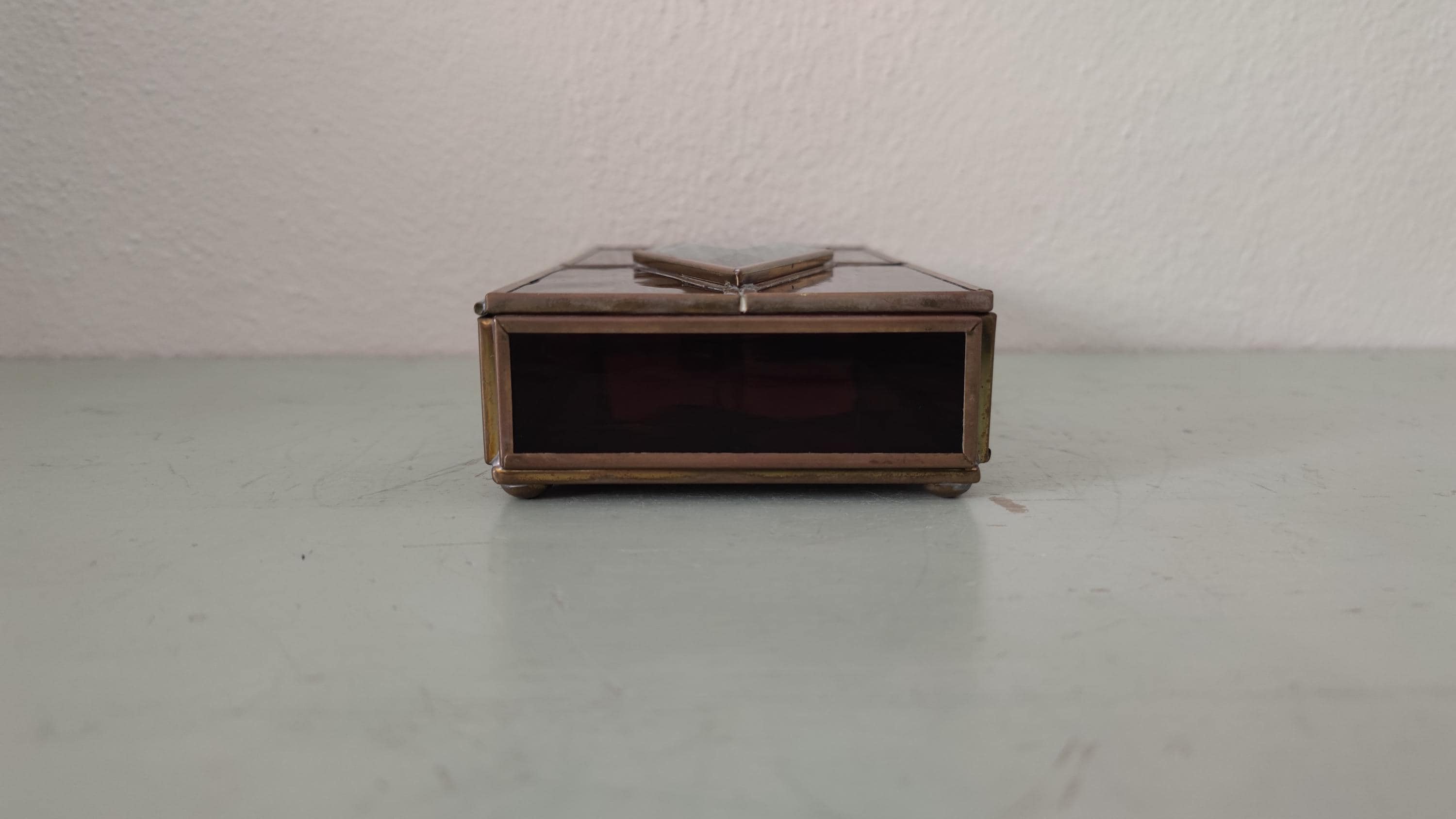 Mexican Diamond Cut Purple Stained Glass Jewelry Treasure Box - Etsy
