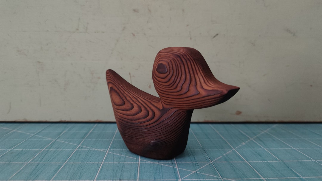 Gerd Untermann Minimalist Cryptomeria Wood Carved Duckling Sculpture - Etsy