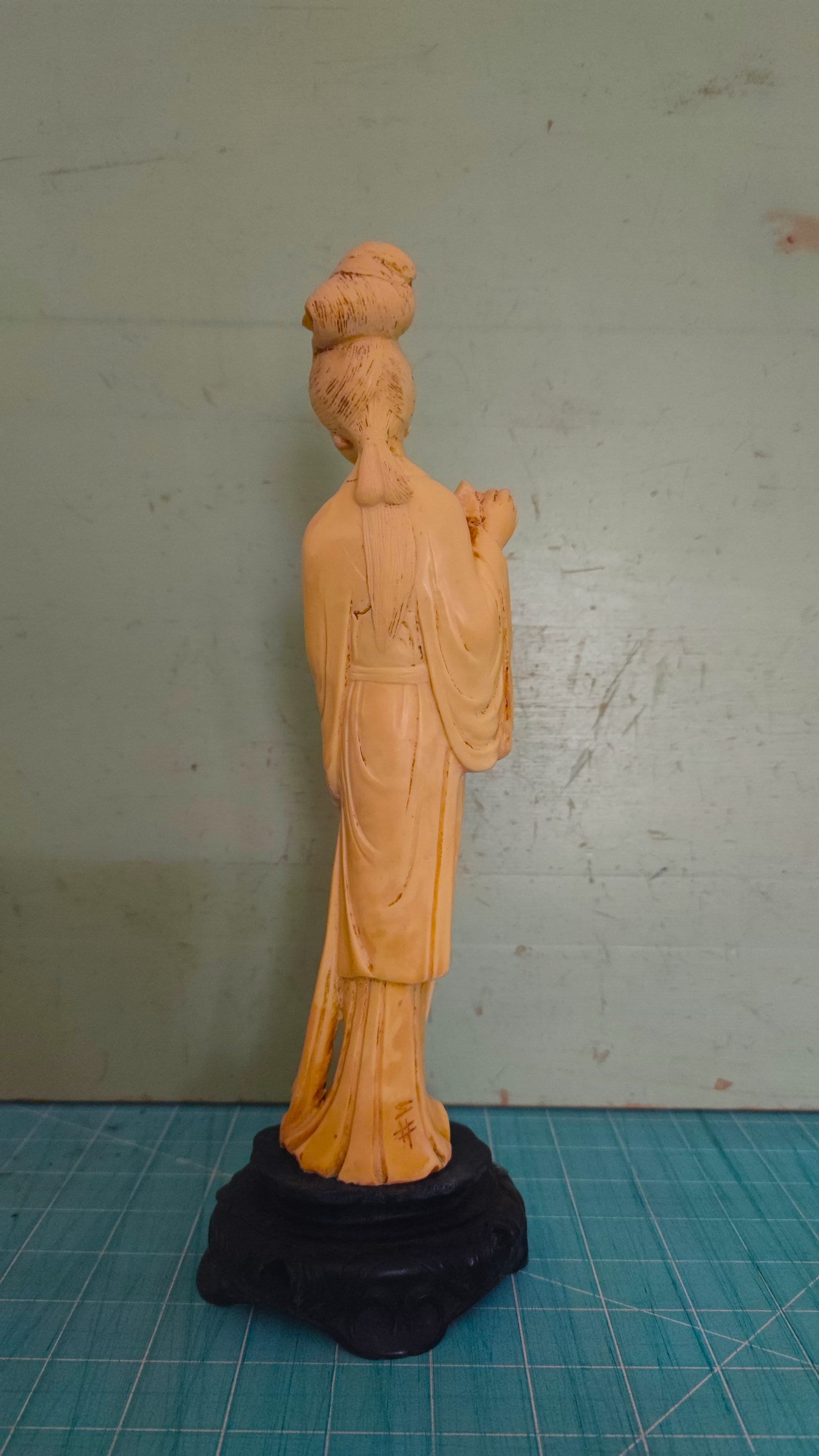 A. Santini Japanese 12” Geisha Alabaster Resin Sculpture Geisha With ...