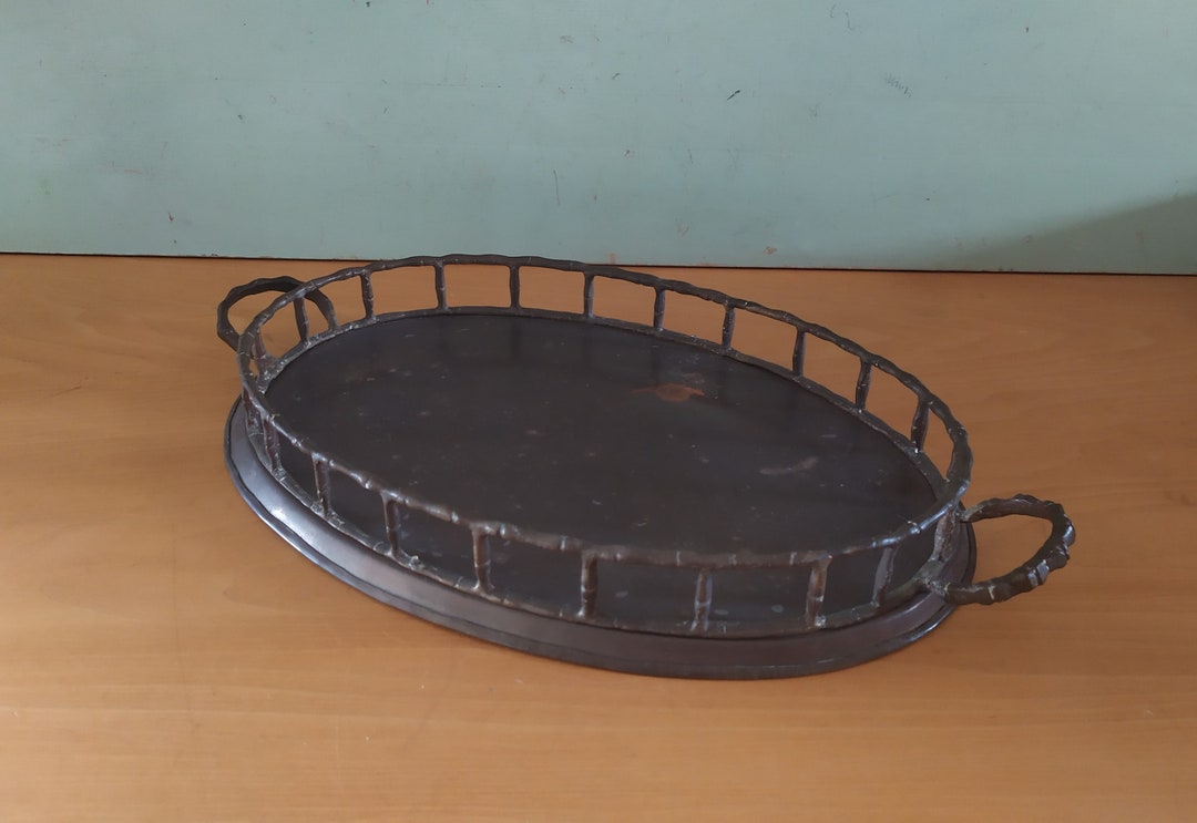 Vintage Brass Bamboo Cocktail Bar Tray India Brass - Etsy