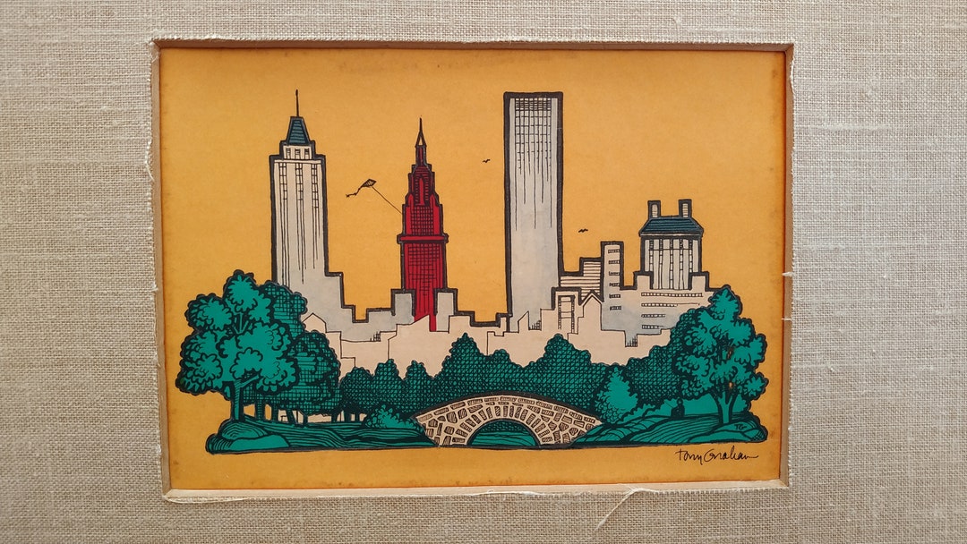 Tony Graham Original Ink Watercolor Etching View From Gapstow Bridge - Etsy