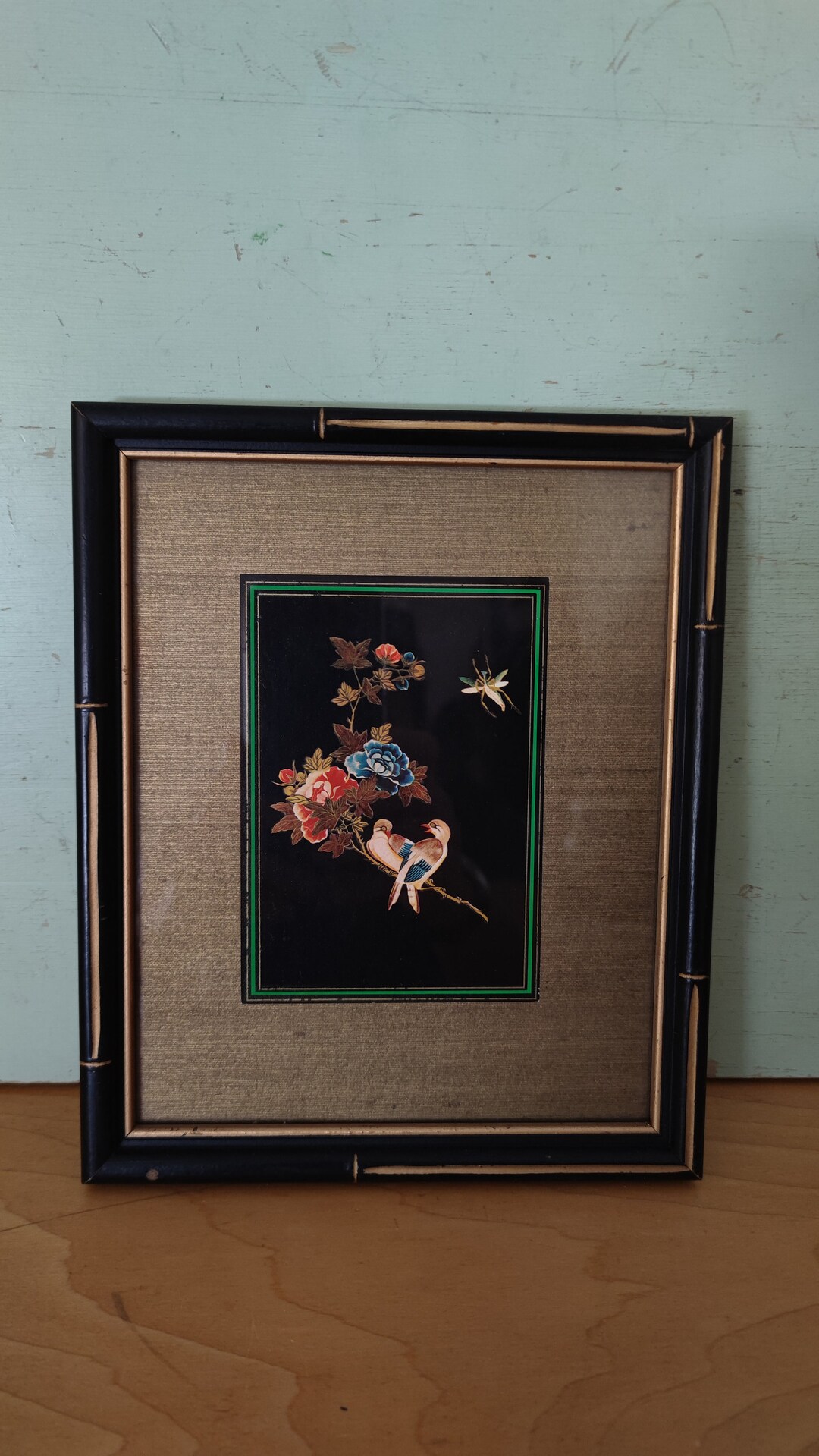 Japanese Ukiyo Rosebush Lovebirds With Dragonfly Fleck Brothers NYC ...