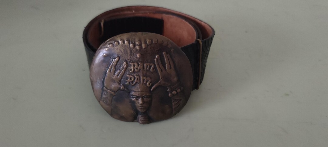 Vintage Pam Pam Brazilian Carnival Brass Belt Buckle Custom Made Belt ...