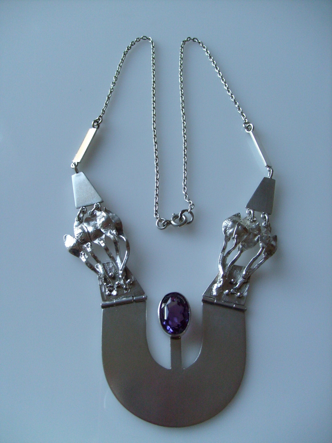 Vintage Estonian Silver/baltic Silver Necklace Amethyst Stone Estonia ...