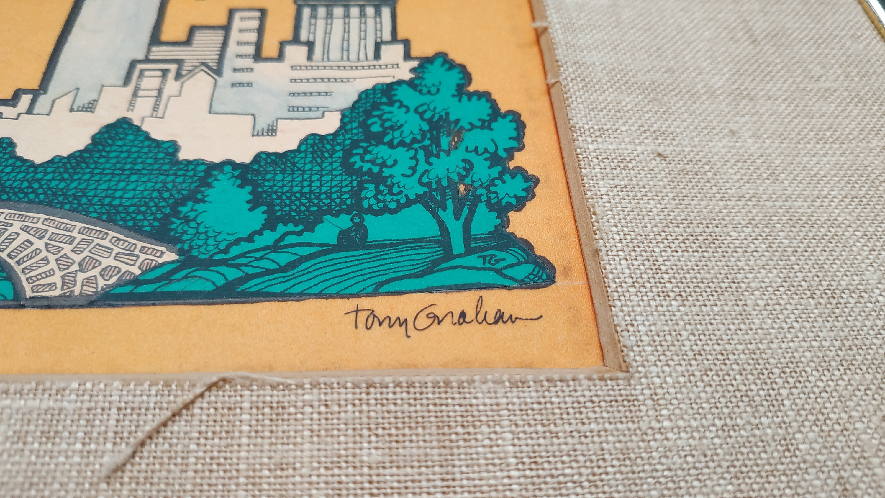 Tony Graham Original Ink Watercolor Etching View from Gapstow Bridge ...